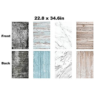 8PCS Food Photography Backdrops with Tripod Stand Flat Pack Double-Sided Realistic Flat Lay Photo Tabletop Backdrops for Products Photography