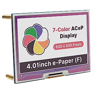 Bicool, 4.01inch ACeP 7Color EPaper Display HAT for Raspberry Pi and Jetson Nano, 640×400 Pixels EInk, SPI Interface,Low Power Consumption, Wide Viewing Angle