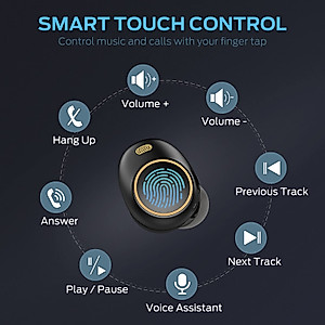 Monster Wireless Earbuds, Achieve 300 AirLinks Bluetooth Headphones Touch Control with Charging Case, Bluetooth Earbuds, Black