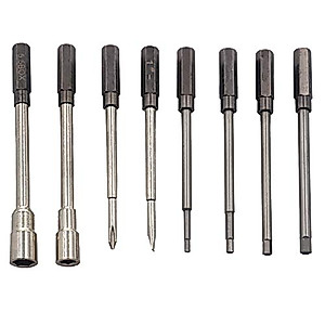 ShareGoo 8 in 1 Hex Screwdriver Set Kit Hex Nut Key Socket Repair Tool for RC Helicopter Airplane Drone Car,H1.5 2.0 2.5 3.0mm Hex,4.0 5.5mm Spanner Box,0#+,1#- Slot Screw Driver