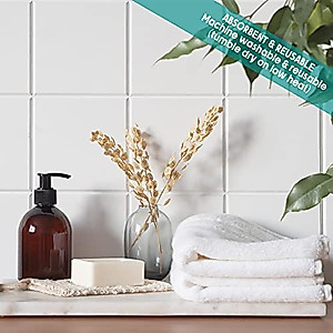 Wash Cloths Bulk White Face Cloths Cotton Washcloths Set Hand Towels Absorbent for Bathroom Soft Cleaning Rags for Bath Body Spa Gym Kitchen Dish, 12 x 12 Inches (50 Pieces)