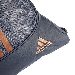 adidas Alliance II Sackpack, Drawstring, Lightweight Small Gym Bag for Women, Soccer Backpack, Jersey Onix Grey/Rose Gold, One Size