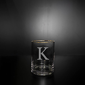 Gold Rim Whiskey Glass (K)