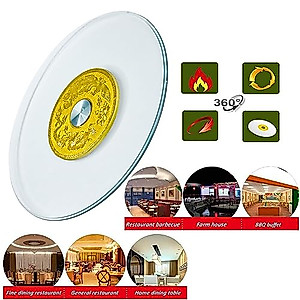 Lazy Susan Glass Turntable, 8mm Transparent Rotating Serving Tray, Heavy Duty Swivel Tray for Kitchen Dining Table (Color : Clear, Size : 50cm/20inch)