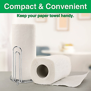 BaHoki Essentials Metal Paper Towel Holder - Countertop Dispenser for Contemporary Modern or Classic Kitchen and Bathroom - Accommodates All Roll Sizes (Copper)