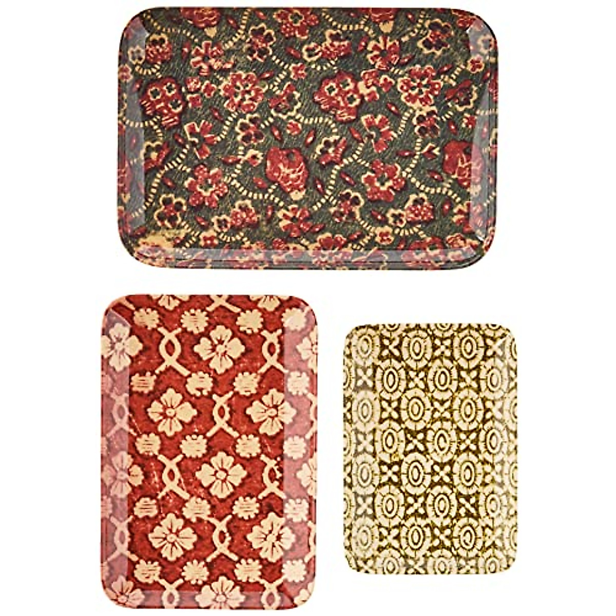 THOMAS PAUL Ex Libris, Asst. of 3 Melamine Tray Set, Multi