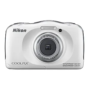 Nikon COOLPIX S33 Waterproof Digital Camera (White) (Discontinued by Manufacturer)