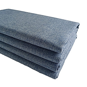 TinaKim Thick Upholstery Fabric, for Reupholster Chair Sofa Cover, Faux Linen Type Cloth Material (Grey Blue 16, 1 Yard (57x 36 inch))