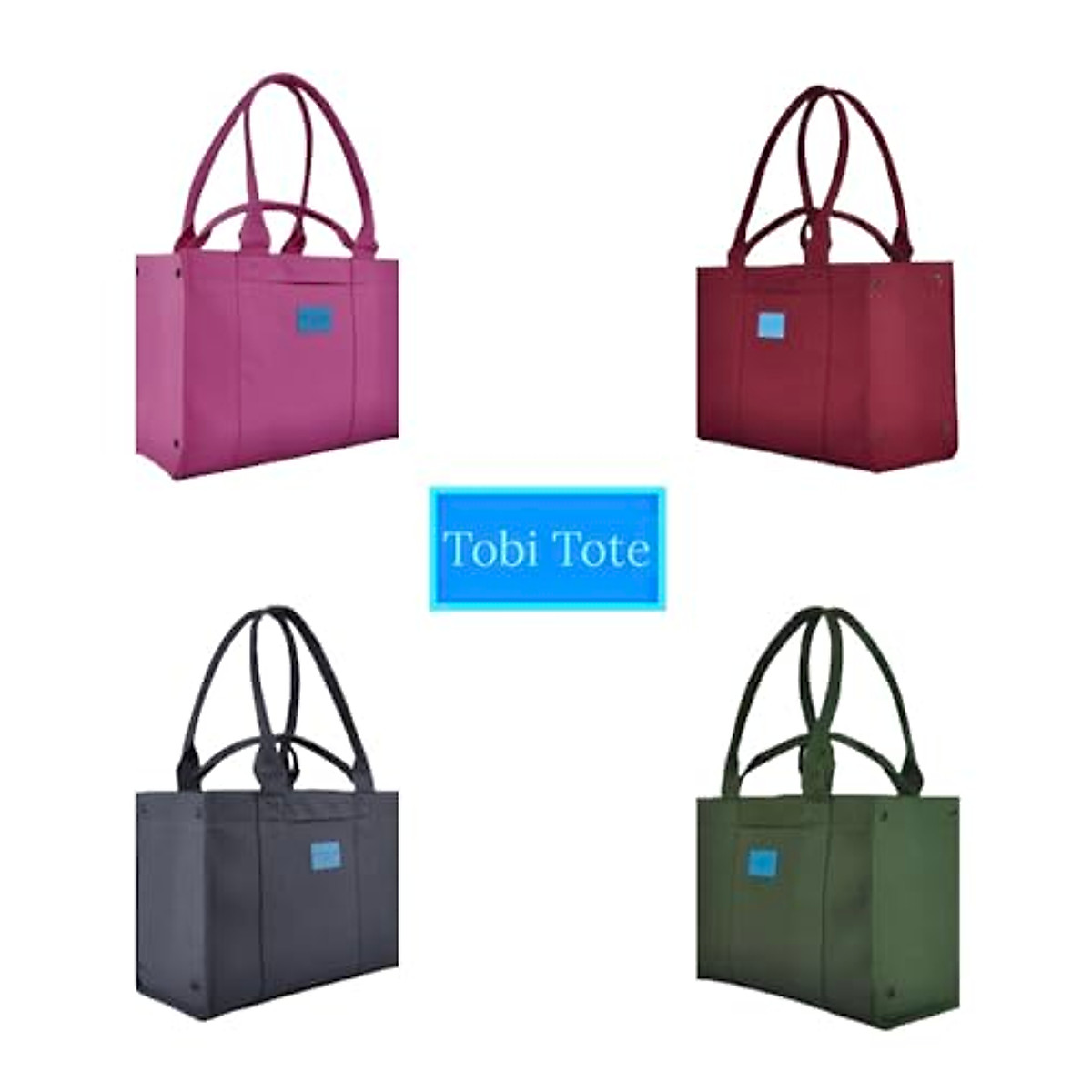 New 2024 Canvas Tote Bag, available in XL or Medium Size, Folds Flat, Slip-in Pockets, Removable Base, Anti-Theft Pocket