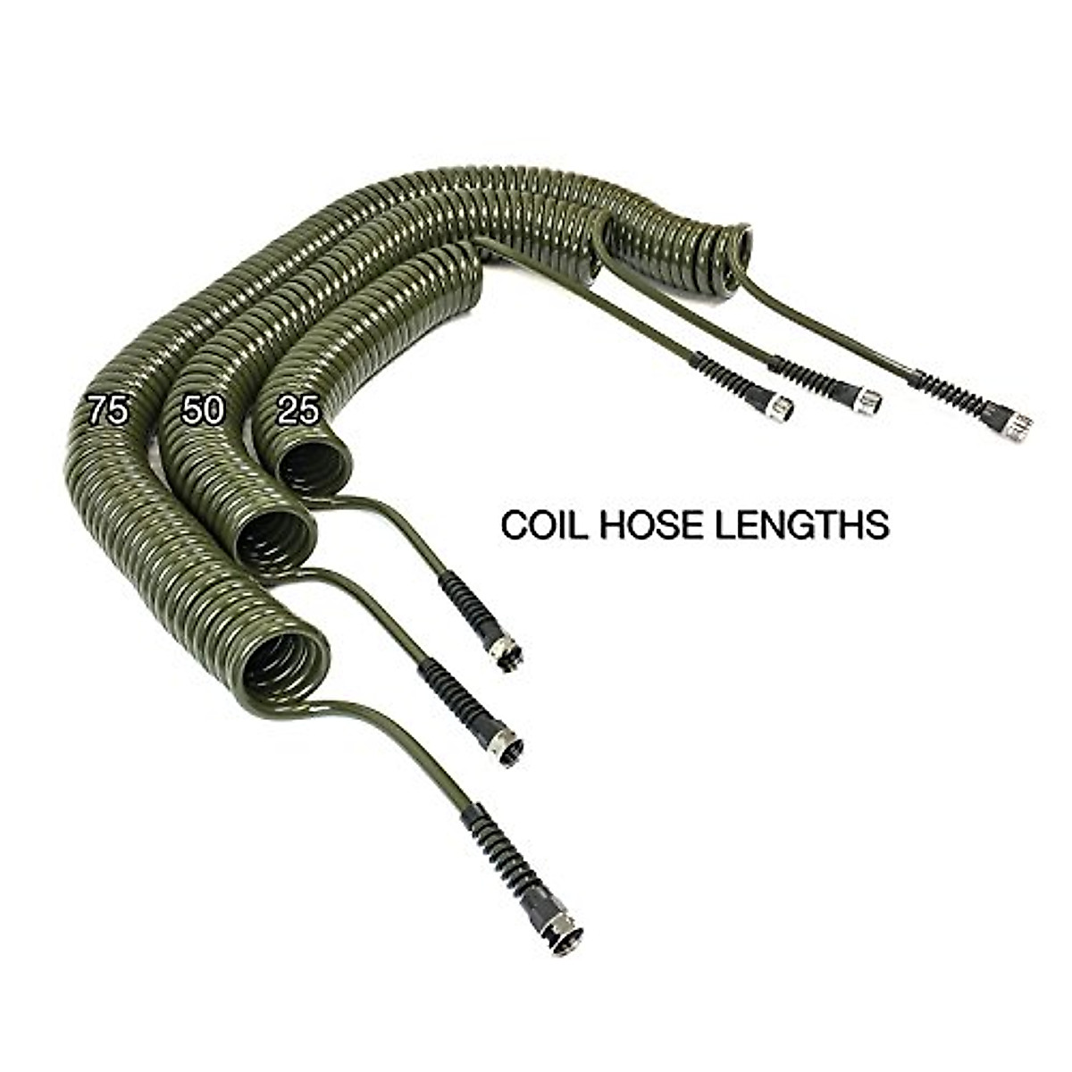 Water Right 300 Series (3/8") Coil Garden Hose, Drinking Water Safe, 25-Foot, Lead-Free Brass Fittings, Rosemary
