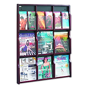 Safco Products 5702MH Expose Literature Display, 9 Magazine 18 Pamphlet, Mahogany/Black