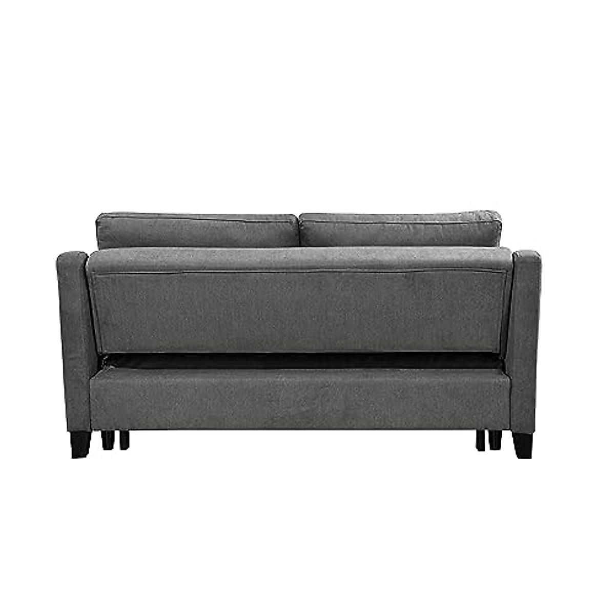 ERYE Modern Convertible Futon Sofa Bed, Adjustable Functional Loveseat Compact Foldable Love Seat,Comfy Sleeper Daybed 3 in1 Recliner Sofa & Couch for Small SpaceDark Gray Queen Size with 2 Pillows