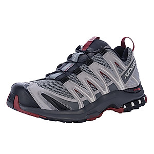 Salomon Men's XA PRO 3D Trail Running Shoes for Men, Monument / Ebony / Red Dahlia, 12