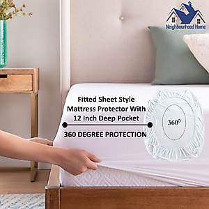 Split Mattress Protector for Adjustable or Split Beds, 100% Waterproof Terry Cotton - Fitted Sheet Style Breathable Mattress Cover - 12" Deep Pocket [Split Queen (2 PC 30" X 80")]