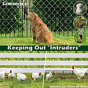 Samamixx Animal Barrier Fence, 10 Pack No Dig Fencing 10.83ft(L) × 12in(H) Garden Fence Border for Dog Rabbit Pet, Decorative Metal Small Fence Panels for Outdoor Yard Patio Landscape, T Shape