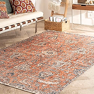 nuLOOM Rosalia Floral Persian Area Rug, 7' 10" x 10', Rust