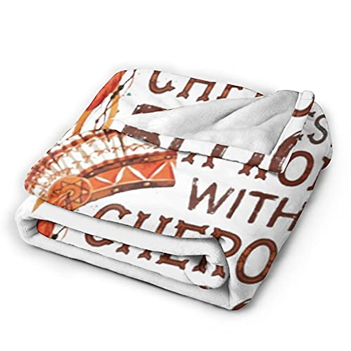 CURANI Never Underestimate A Woman with Cherokee Blood Native American Indian Flannel Blanket Lightweight Cozy Bed Blanket Soft Throw Blanket Fit Couch Sofa Car Beach Travel Picnic Camping 50"x40"