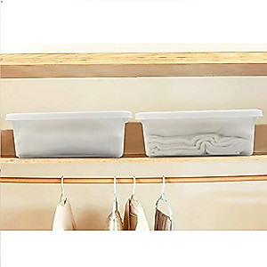 Wekioger Versatile Storage Organizer Plastic Bins with Lids, White 2 Packs, 14 Quart.