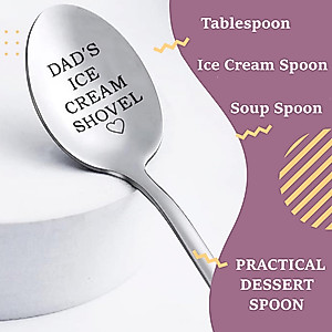 Father's Day Gifts from Daughter, Dad's Ice Cream Shovel, Stainless Steel Ice Cream Spoon Gift for Father's Day Gifts, Emotional Funny Dad Birthday Gift, Cute Christmas/Thanksgiving Gifts for Dad