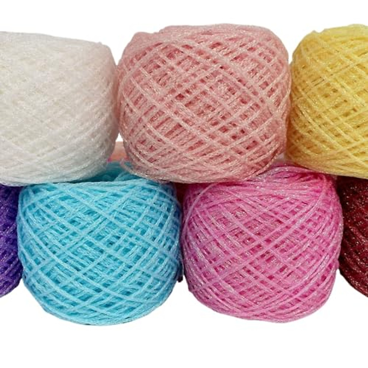 50G Crochet Yarn for Hand Knitting Doll Bags Metallic Cotton Thread Yarns DIY Crocheting Accessoris Gold Laser Lines (Color : Blue)