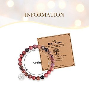 Nana Bracelet Grandma Bracelet Gifts for Grandma/Nana, Tree of life Natural Stone Bracelet for women，Grandma Birthday Gifts Nana Gifts