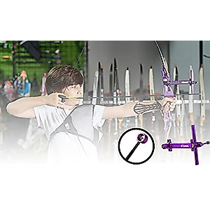 Upgraded SOOHUPET 6 Inch Archery Recurve Bow Sight Accessories T Shape Archery Shooting Target Sight Adjustable Bowsight with Optical Fiber Pin Sight for Target Practice (Black)…