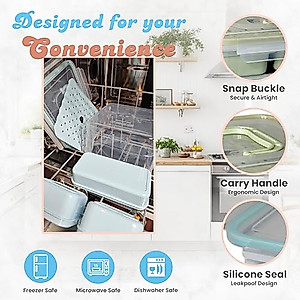 Snackalicious Snackle Box Container | Snack Containers, 6 Inner Snack Box Containers, Leak Proof Silicone Seal Snack Box With Handle, 4-way Lock, and Fork & Spoon, Snackle Box Container