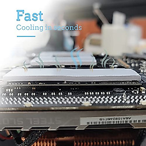 Aairhut 4 Pack 13W/m.K Thermal Pads, 100 x 100mm 0.5mm+1mm+1.5mm+2mm Silicone Cooling Pad Non Conductive Heat Resistance Extreme Odyssey Cover with Dual Self-Adhesive Films for PC Laptop RAM