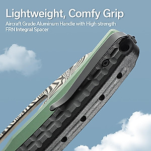 CIVIVI Sentinel Strike Pocket Knife with Glass Breaker, Utility Folding Knife for Outdoor EDC, 3.7" Reverse Tanto Damascus Blade, Aircraft Grade Aluminum Handle with FRN Integral Spacer C22025B-DS1