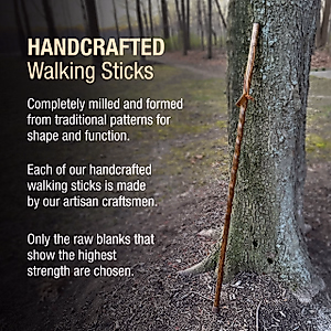 Brazos Handcrafted Wood Walking Stick, Twisted Oak, Trekker Style Handle, for Men & Women, Made in the USA, Brown, 55"