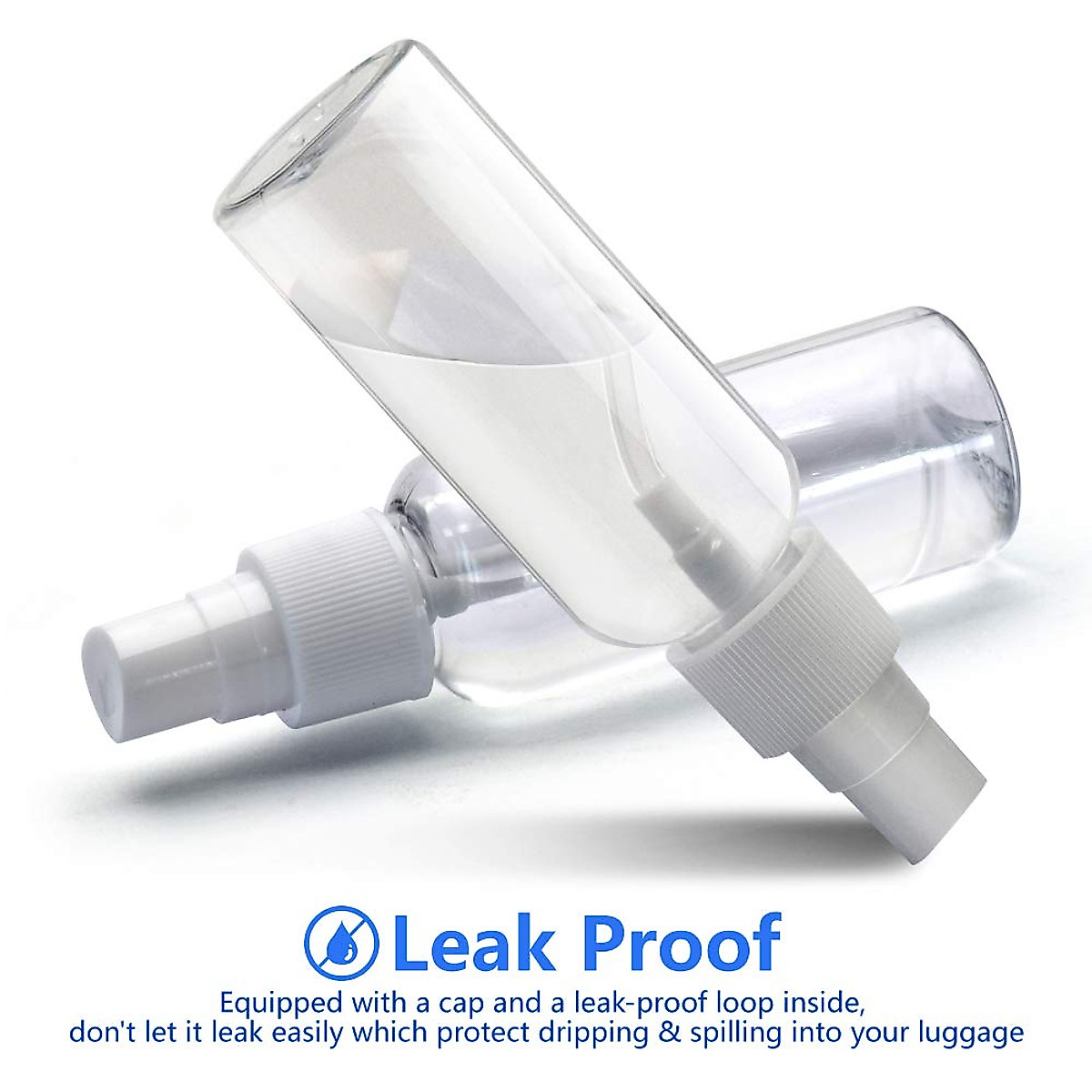 Mini Spray Bottles, 2oz/50ml Small Spray Bottle, Plastic Travel Spray Bottle for Liquids, Refillable Hand Spritzer Bottles for Liquids, Clear Alcohol Spray Bottles with Small Funnel and Bottle Labels