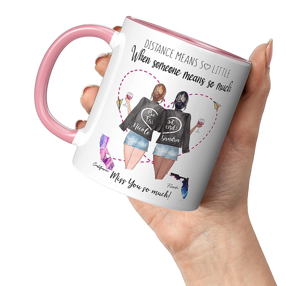 Best Friend Mug, Custom Best Friend Mug, Long Distance Friendship Gifts, Friendship Mug, Best Friend Coffee Mugs for Women, Girls, Besties Mug, BFF Gifts, Soul Sister Mug, Funny Friendship Gifts