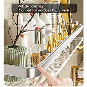 BAHELS Bathroom Shelf Organizer, Wall Mounted Floating Shelves Bathroom Storage Shelf (Size : Gold 40cm 2 Layer)