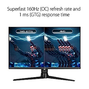 ASUS ROG Strix 32” HDMI 2.1 DSC Gaming Monitor (XG32UQ) - 4K UHD (3840 x 2160), Fast IPS, 160Hz, 1ms, G-SYNC compatible, FreeSync Premium Pro, DisplayPort, USB, HDMI, DisplayHDR600, Variable Overdrive
