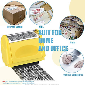 2 Pack Identity Theft Protection Roller Stamp Set Yellow Confidential Roller Stamp Privacy Stamp Information Blocker Stamp and 4 Pack Refill Ink for ID Account Address Privacy Information Security