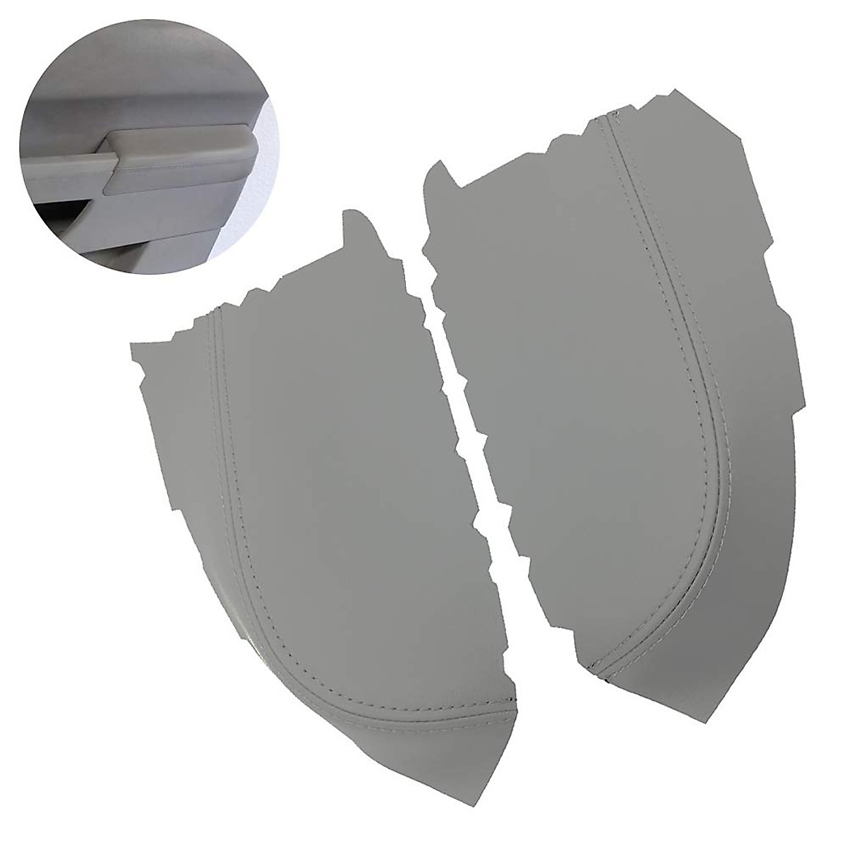 DSkoiph Armrest Synthethic Leather Cover Fit for Honda Pilot 09-13 (Front Door Panel Armrest Cover, Gray)