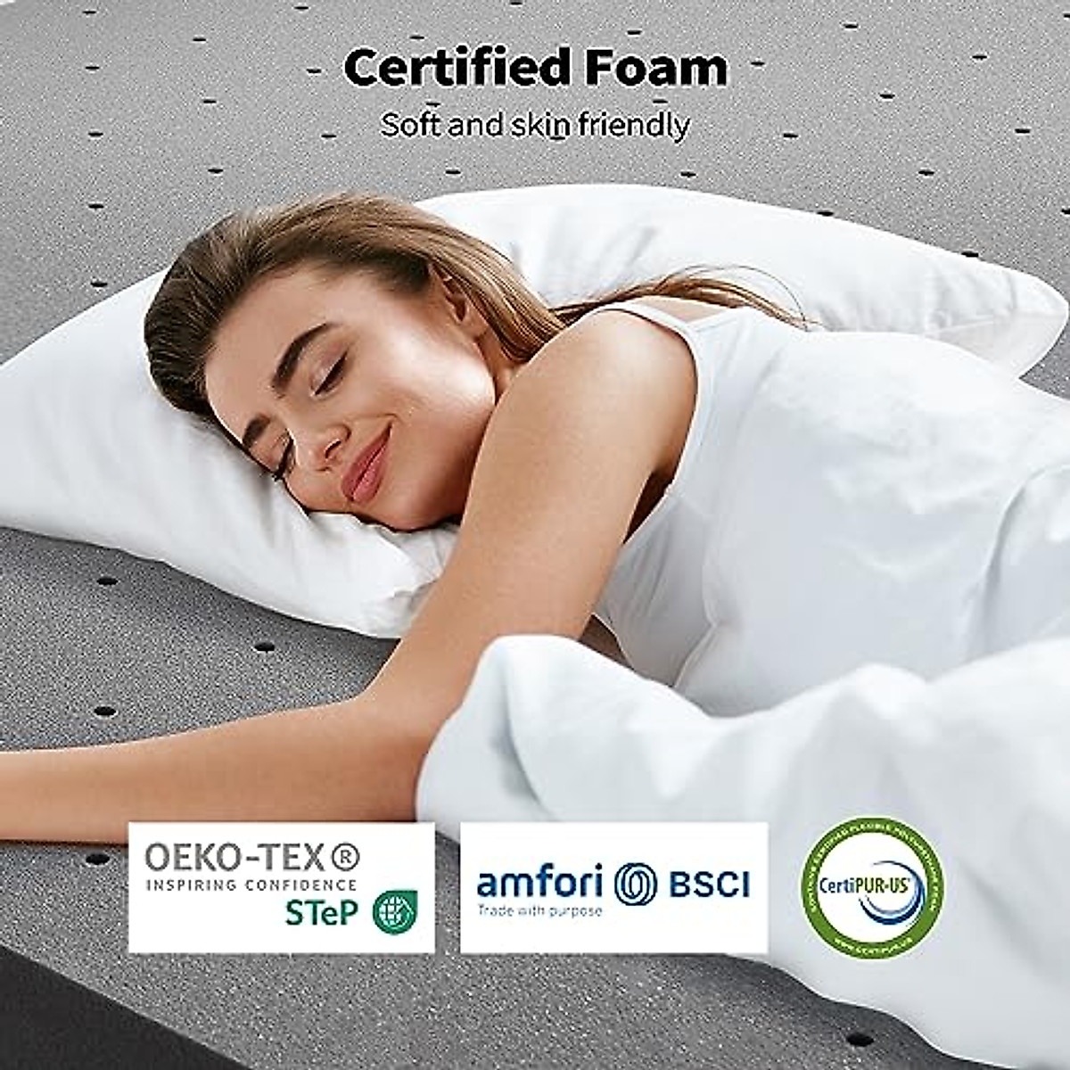 PERLECARE 3 Inch Twin Mattress Topper, Memory Foam Mattress Topper for Cooling Sleep, Bamboo Charcoal Infusion for Odor Absorption, CertiPUR-US Certified