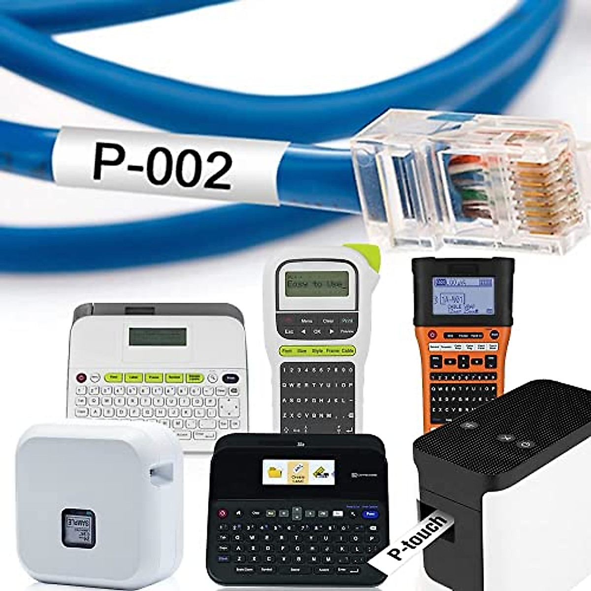 Cruxer 10 Pack Label Tape Compatible for Brother HSe-221 HSe221 HS-221 HS221 Heat Shrink Tube, Black on White for PT-E300 PT-E500 PT-P710BT P700 PT-P750WVP P900 Label Printer (0.34'' 8.8mm)