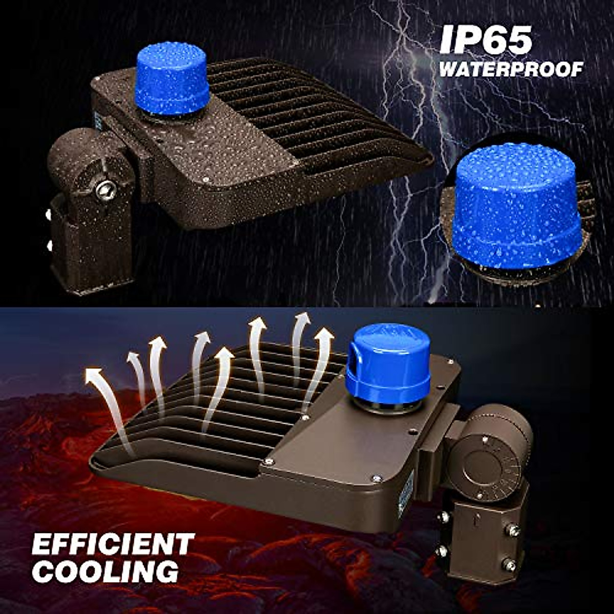 150W LED Parking Lot Light 19500LM 5000K Adjustable Slip fit Mount with Dusk-to-Dawn Photocell IP65 Waterproof LED Parking Lot Lights