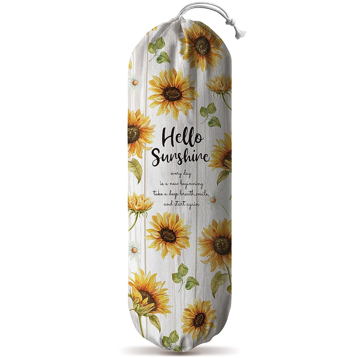 Hglian Grocery Plastic Bag Holder and Dispenser Wall Mount Plastic Bags Organizer，Garbage Shopping Trash bags Storage Carrier, Cute Sunflower Home Kitchen Decor,Gifts for Mom Wife Grandma