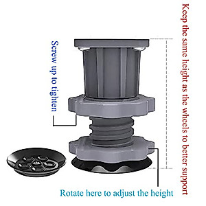 Mornteko Plant Caddy with Wheels Ajustable Universal Mobile Base with 4 Locking Double Wheels and 8 Strong Feet for Large Plants Refrigerator Washer Dryer Washing Machine