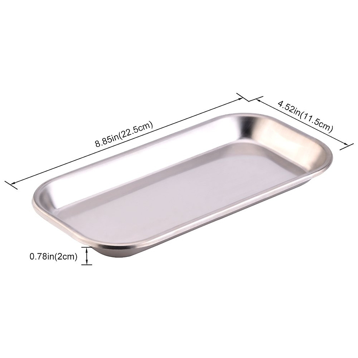 Surgical Tray Stainless Steel,Ozgkee Metal Tray 1Pc Dental 201 Stainless Steel Medical Instrument Tray Useful Tool For Clinic Lab Stainless Steel Tray Medical