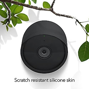 Wasserstein Protective Cover Compatible with Google Nest Cam Outdoor or Indoor, Battery - Protective Silicone Cover for Your Camera (1 Pack/Black)