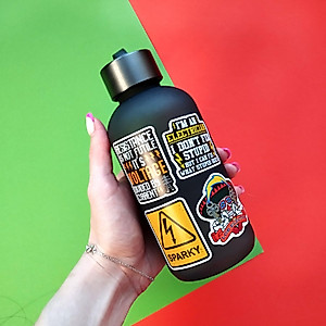 BulbaCraft 100Pcs Funny Electrician Stickers for Hard Hats, Electrician Hard Hat Stickers and Decals, Funny Electrician Gifts for Men, Gifts for Electrician Men, Electrician Gift Ideas