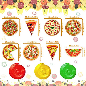 Teling 48 Pcs Pizza Party Decorations Pizza Hanging Swirl Themed Ceiling Decor Whirls for Birthday Party Supplies