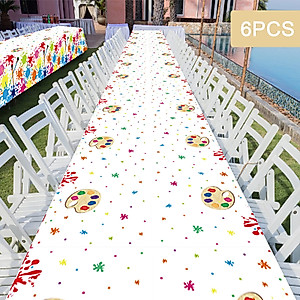 gisgfim 3 Pcs Art Party Decorations Art Paint Party Tablecloth Decoration Supplies Plastic Art Party TableCover Artist Birthday Party Decor for Kids 105 x 54 inch