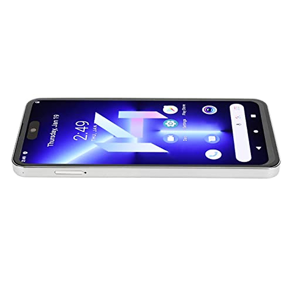 Mobile Phone, 100V to 240V Dual Card Dual Standby Face Unlock Smartphone with Lithium Battery 4000mAh for Playing Games (White)