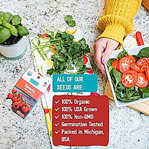 Back to the Roots Organic Seed Bundle - Herbs and Vegetables Variety Pack for Planting - Assorted Non-GMO Seed Mix for Beginner Indoor and Outdoor Gardening, 10-Pack