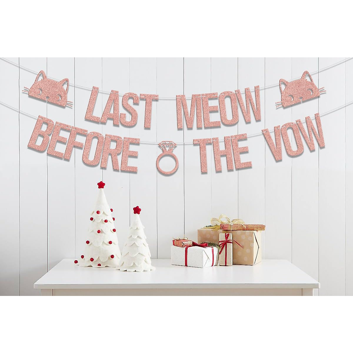Last Meow Before the Vow Banner, Cat Themed Bachelorette Party Decorations, Bridal Shower Engagement Party Decorations, Hen Wedding Party Supplies Rose Gold