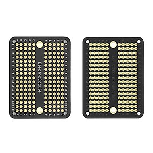 ElectroCookie Mini PCB Prototype Board Solderable Breadboard for DIY Electronics, Compatible for Mini Arduino Soldering Projects, Gold-Plated (50 Pack, Black)